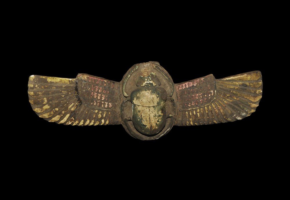 Egyptian Style Ceramic Scarab with Wings