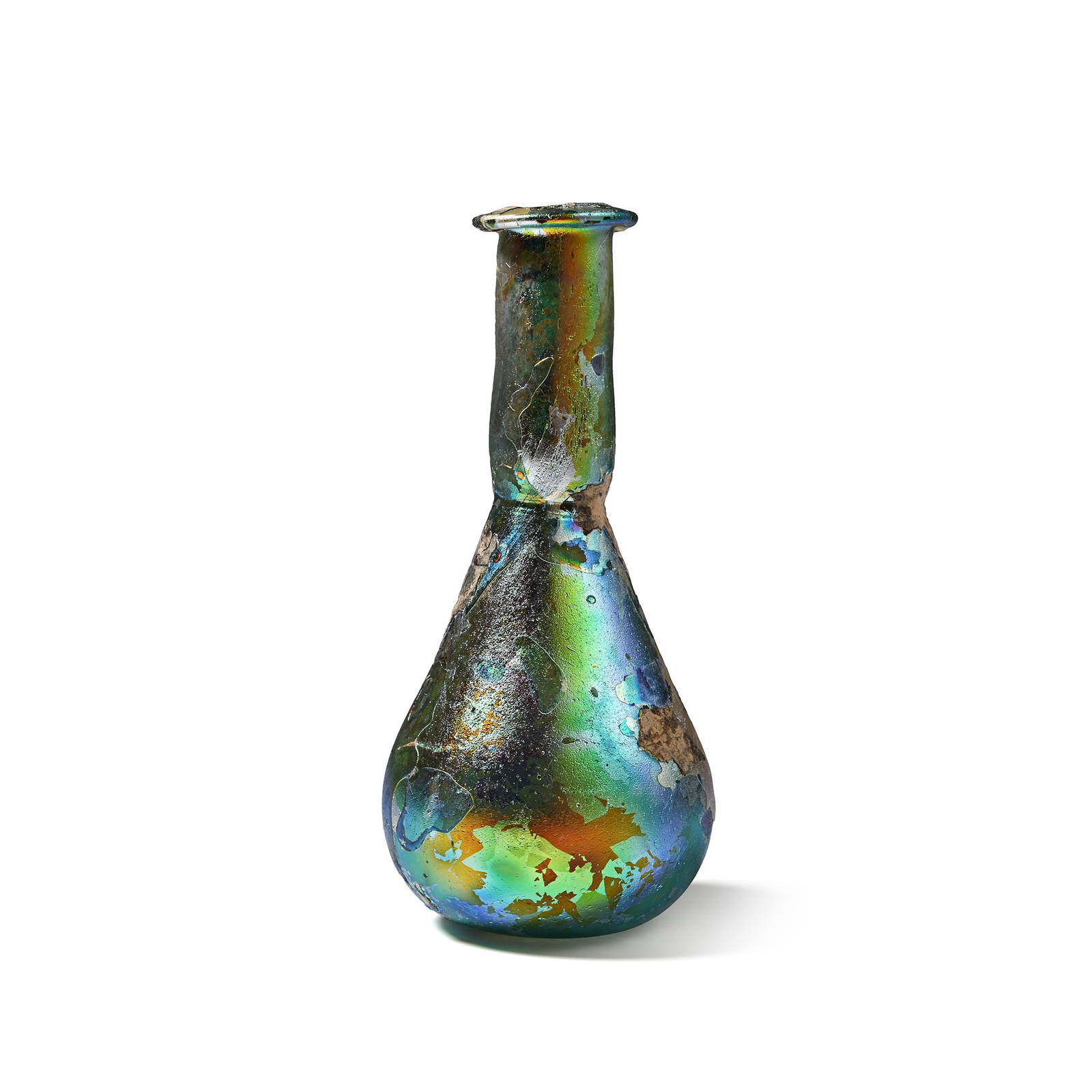 Roman Glass Flask With Stunning Iridescence Auction