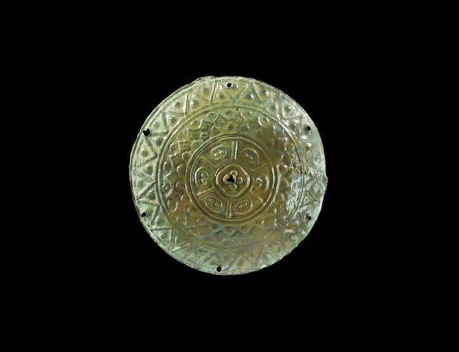 Anglo Saxon Bronze Embossed Disc