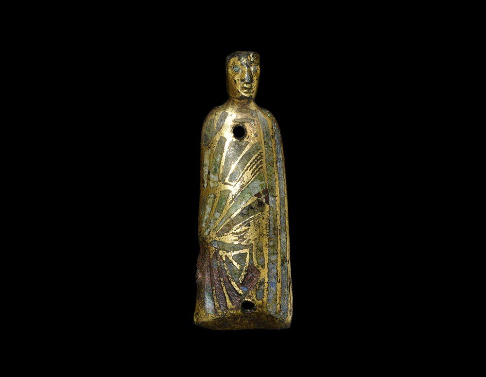 Medieval Gilt-Bronze Limoges Cross Mount