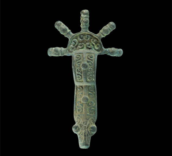 Anglo Saxon Bronze Radiate Headed Bow Brooch