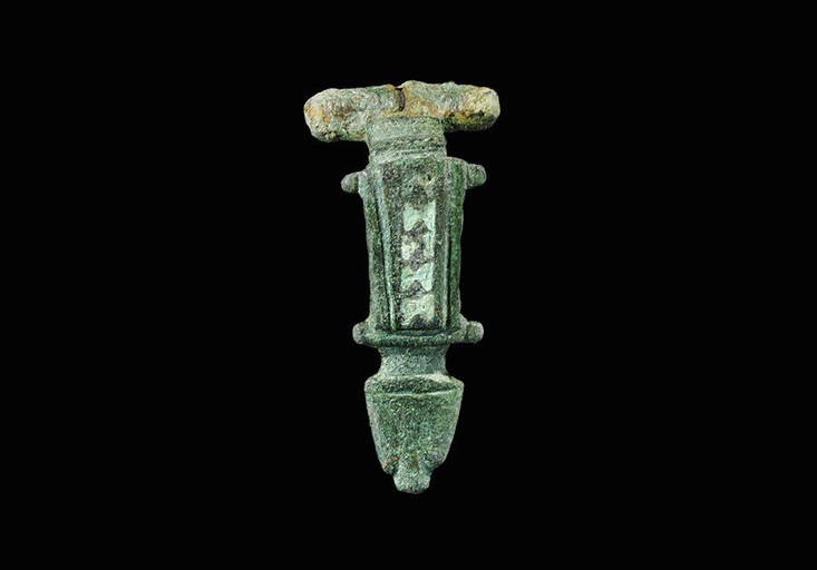 Roman Bronze Hinge Headed Enamelled Brooch