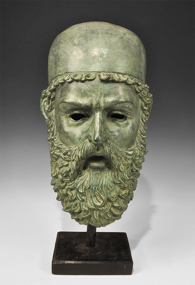 Greek Style Bronze Bearded Head
