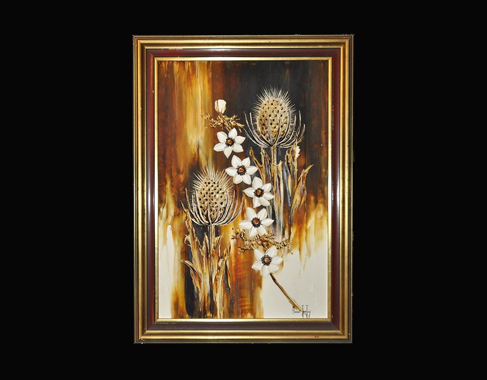 Vintage Margaret Jean Jury 'teasels' Painting