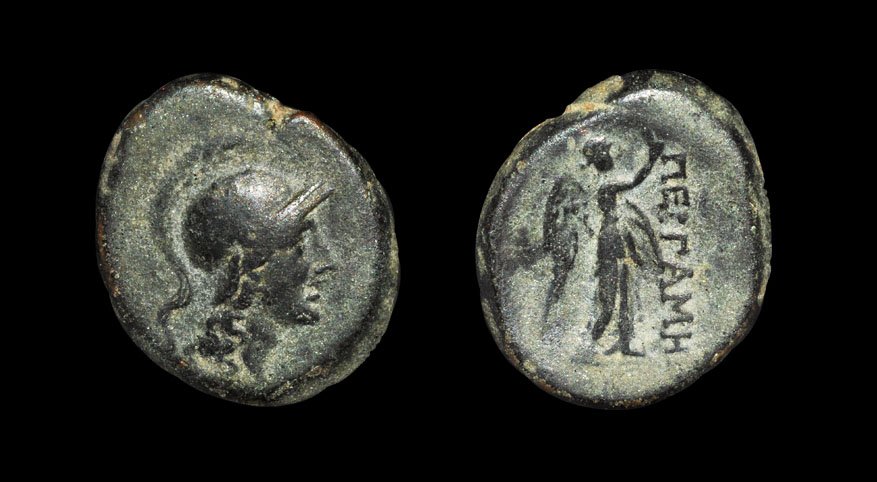 Ancient Greek Coins Mysia Pergamum Nike Bronze