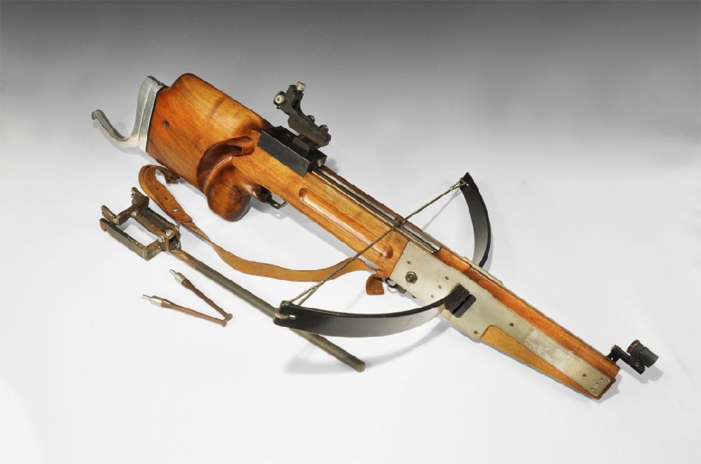 Vintage Swiss/German Match Crossbow with Bolts and