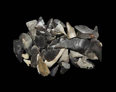Stone Age British Knapped Flint Tool Group