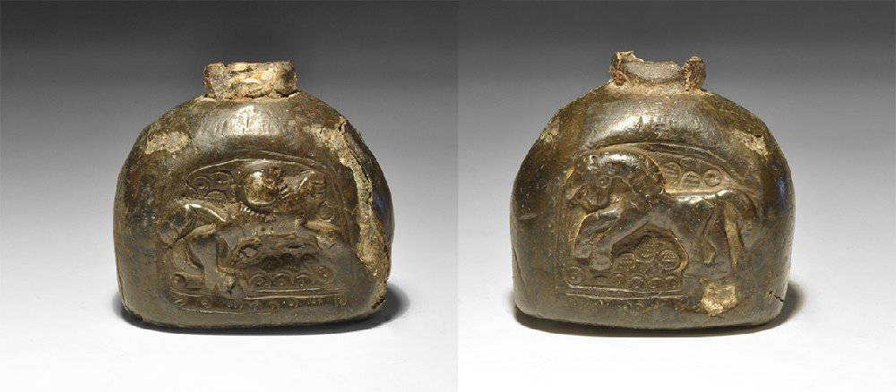 Medieval Steelyard Weight With Horse And Lion