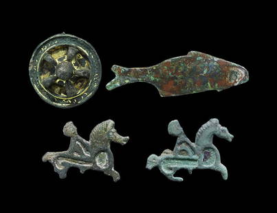 Roman Enamelled Silver Plate Brooch