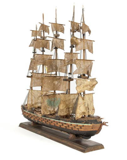 Large Wooden Model Ship