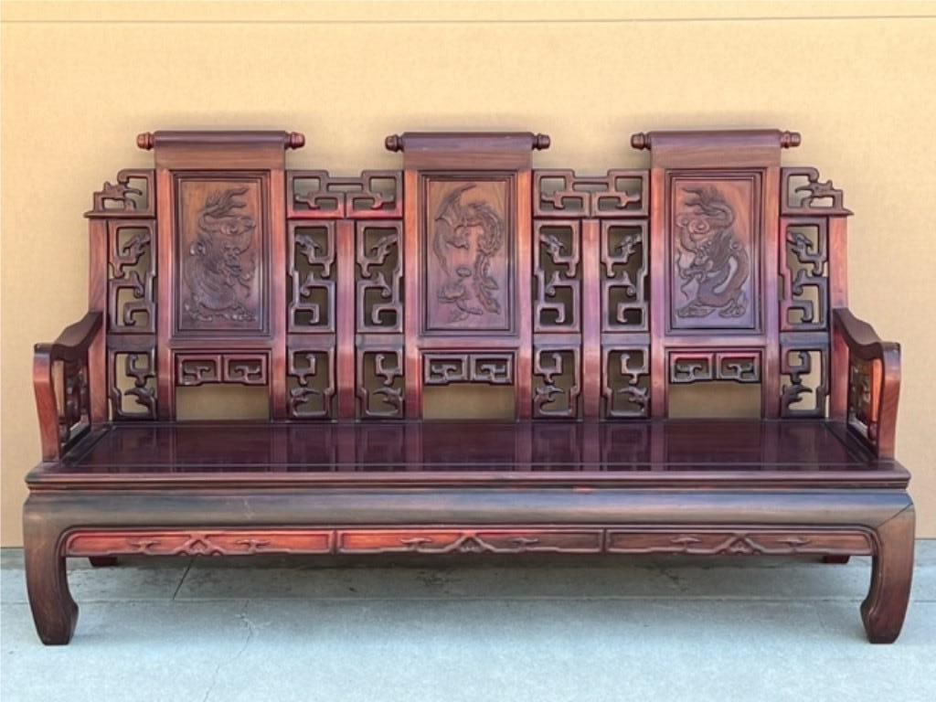 Chinese Carved Wooden Long Chair