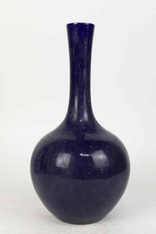 Chinese Dark Blue Glaze Bottleneck Vase Auction