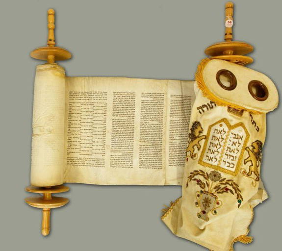 Antique Handwritten Torah Scroll From Damascus
