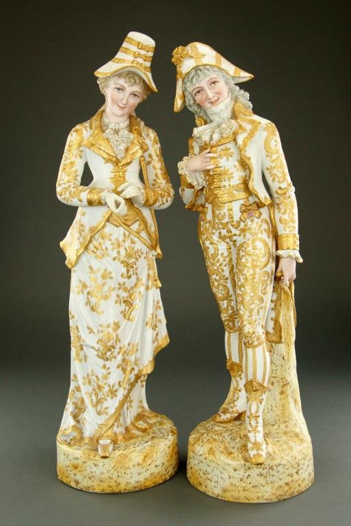 PAIR OF LARGE FRENCH PORCELAIN FIGURES