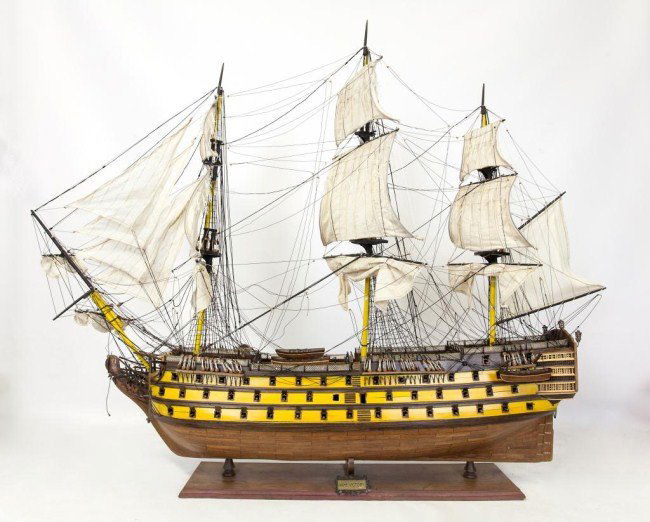 LARGE WOODEN MODEL SHIP