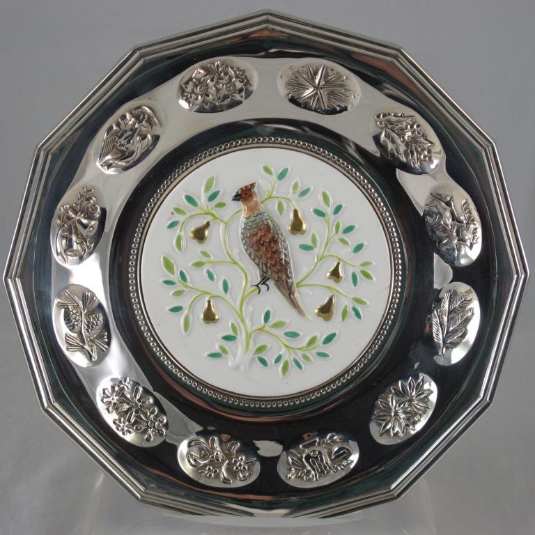 Sterling, Gorham "Partridge in a Pear Tree" Plate
