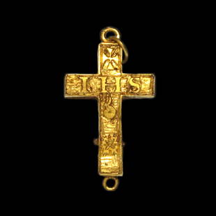 Medieval Gold Pectoral Cross With Ruby