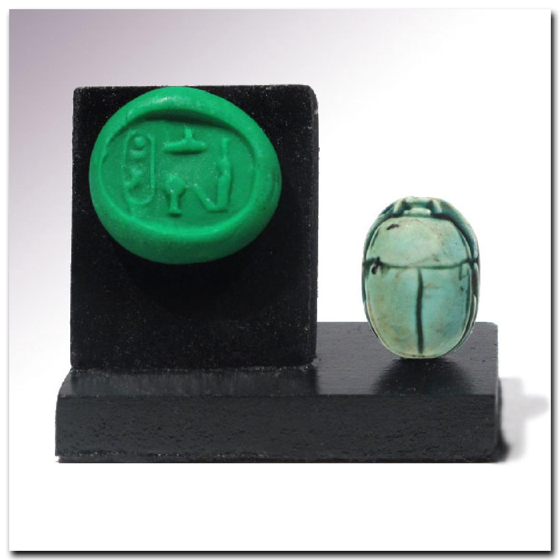 Egyptian Scarab With Throne Name Of Tuthmosis Iii