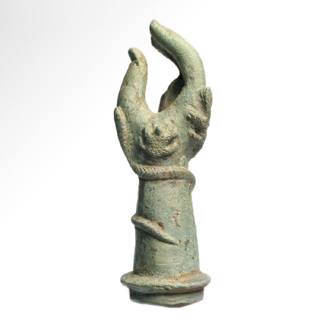 Very Rare Early Roman Bronze Hand of Asklepios