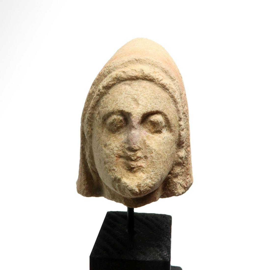 Greek Limestone Head, Ex Bonhams, C. 6th 4th Century B.c.