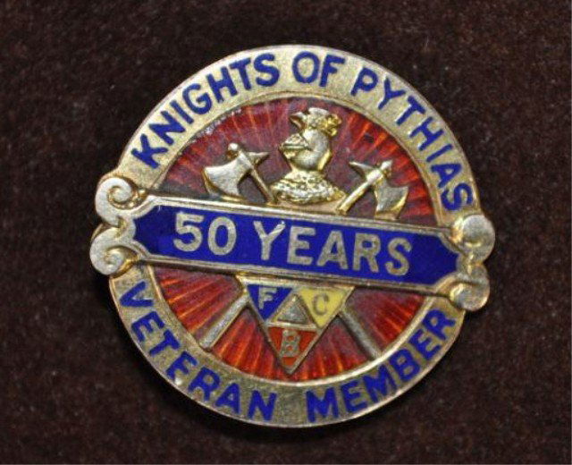 Knight Of Pythias Fifty Year Pin, 14kt