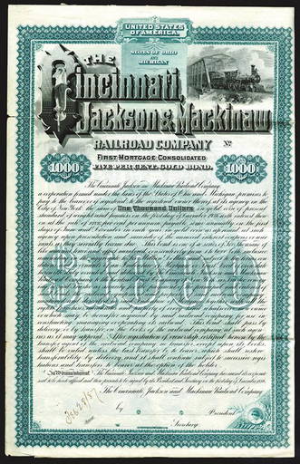 Cincinnati, Jackson & Mackinaw Railroad Company, 1887