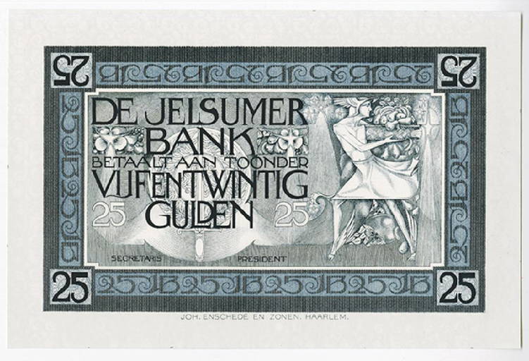 De Jelsumer Bank, Nd (ca.1910 30) Essay Banknote Design
