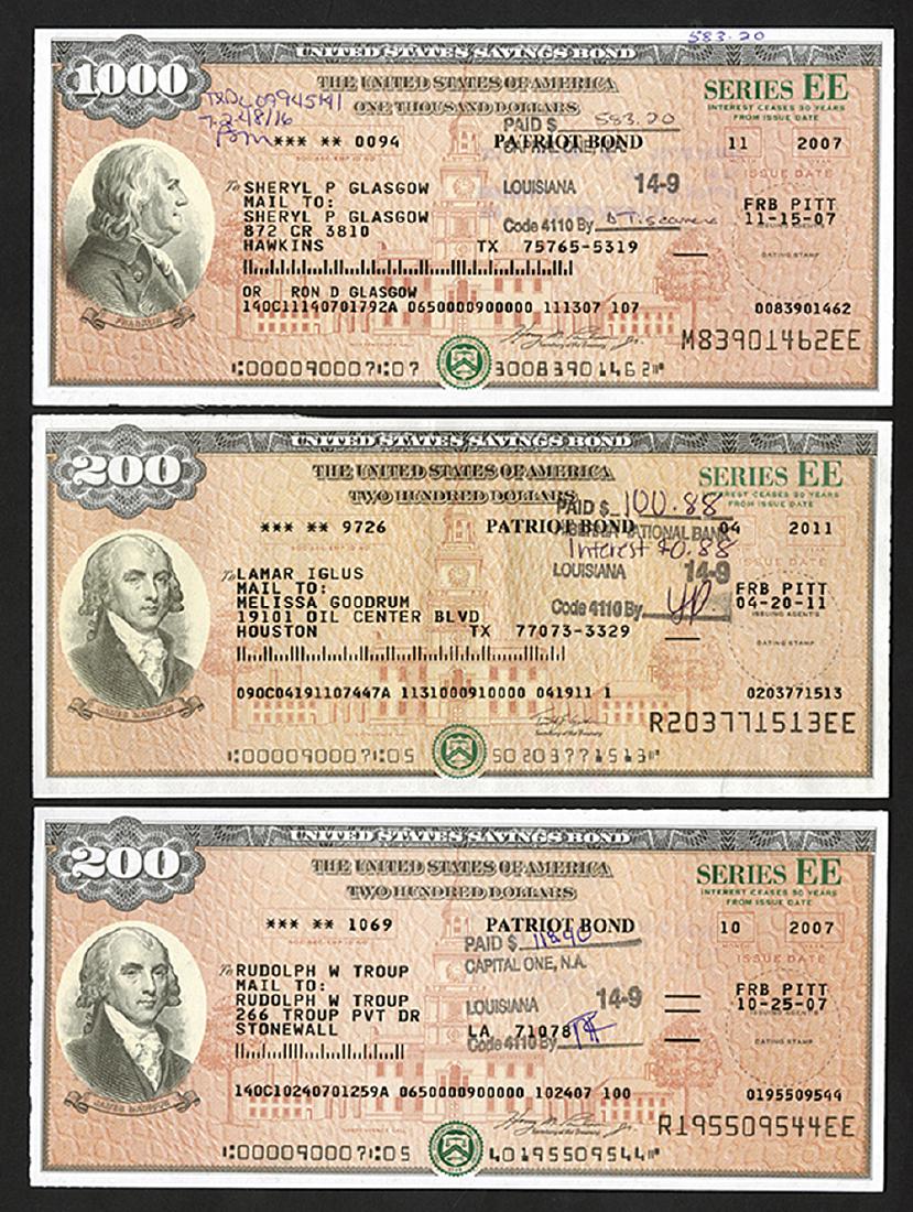 U.s. Savings Bond, Series Ee "patriot Bonds", Ca.