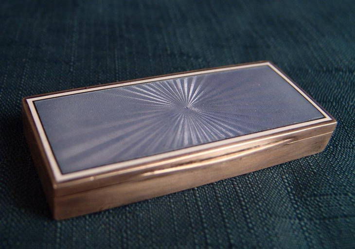 Sterling Silver & Guilloche Enamel Box,
