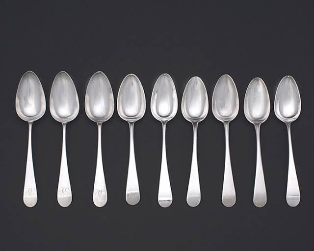 Nine Canadian Silver Table Spoons