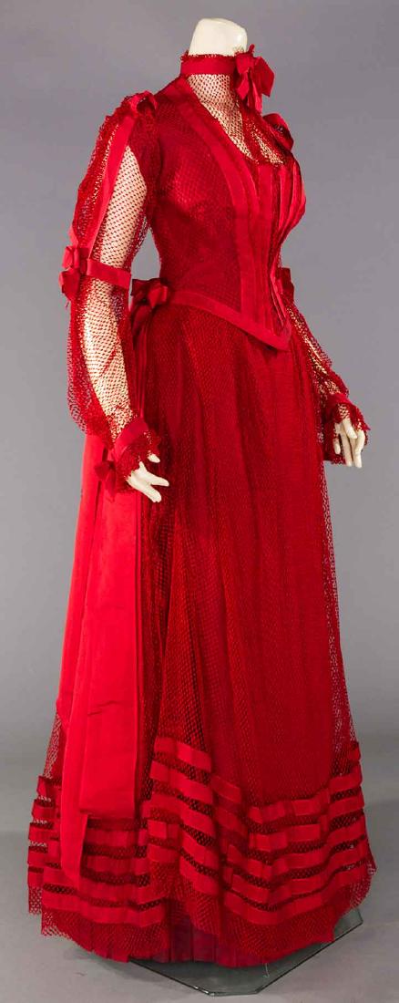 BLOOD RED PARTY GOWN, PITTSBURG, PA. c. 1890