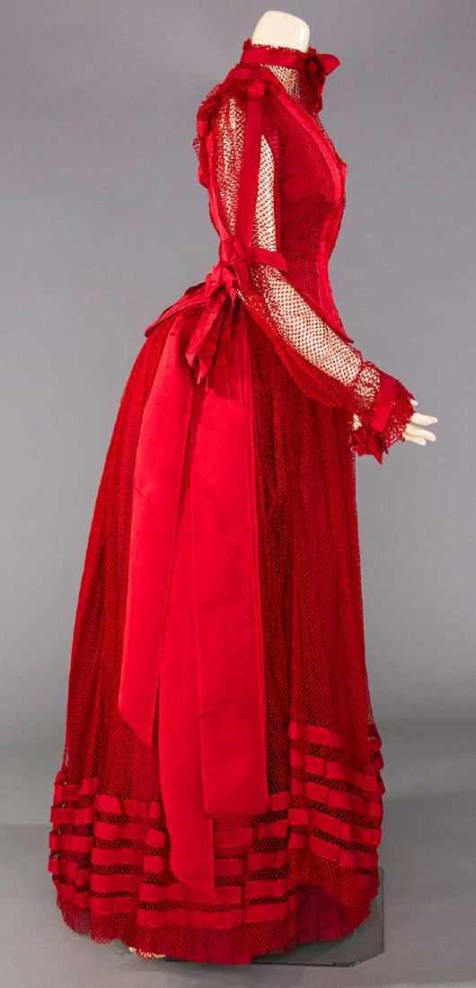 BLOOD RED PARTY GOWN, PITTSBURG, PA. c. 1890