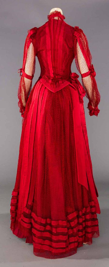 BLOOD RED PARTY GOWN, PITTSBURG, PA. c. 1890