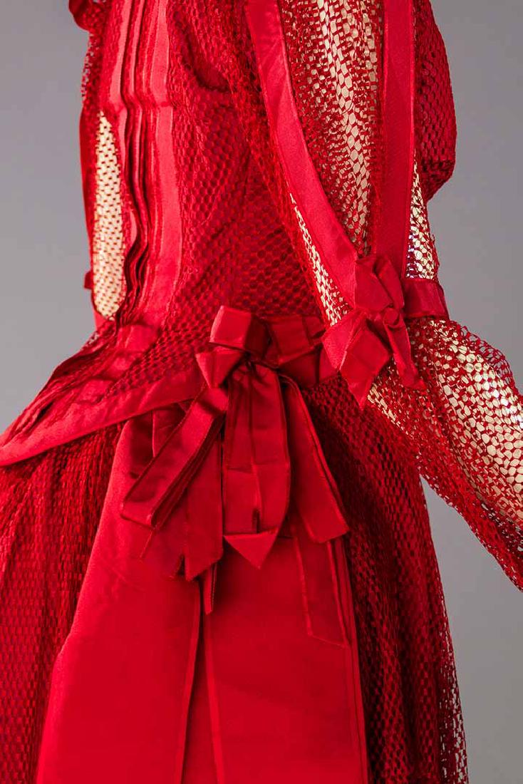 BLOOD RED PARTY GOWN, PITTSBURG, PA. c. 1890