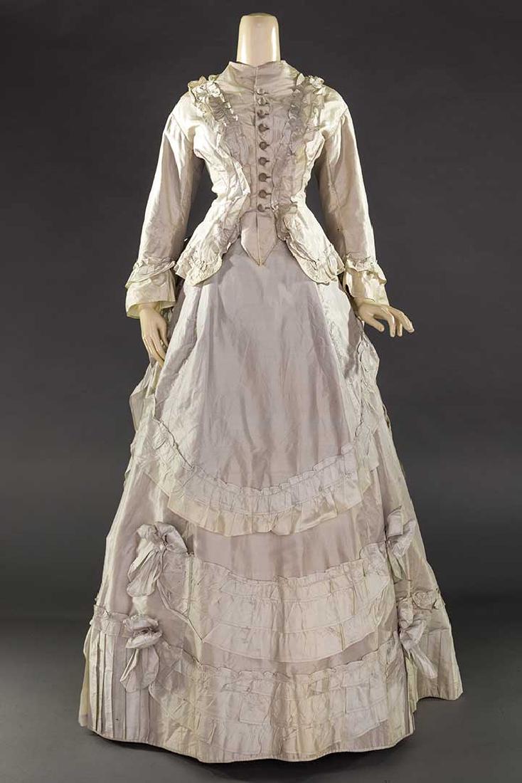 ICE BLUE TAFFETA RECEPTION GOWN, 1870 | High fashion outfits, 1870s ...