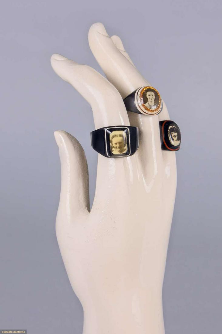 Three Celluloid Prison Rings, America, 1930-1940s Auction