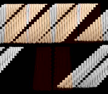 Late Arts & Crafts Movement Hand Embroidered Curtains, 1920s