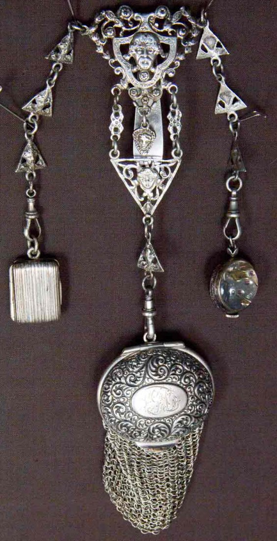 STERLING CHATELAINE, ENGLAND, LATE 19TH C