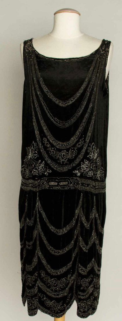 CRYSTAL BEADED FLAPPER DRESS, 1920s - Nov 13, 2013 | Augusta Auctions in NY