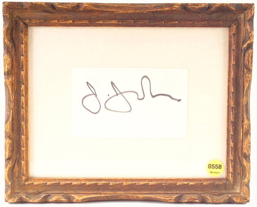 Jasper Johns Autograph; "j. Johns" On A 3 X 5 Inch
