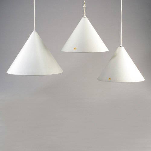 Three Conical Pendant Light Fixtures Of
