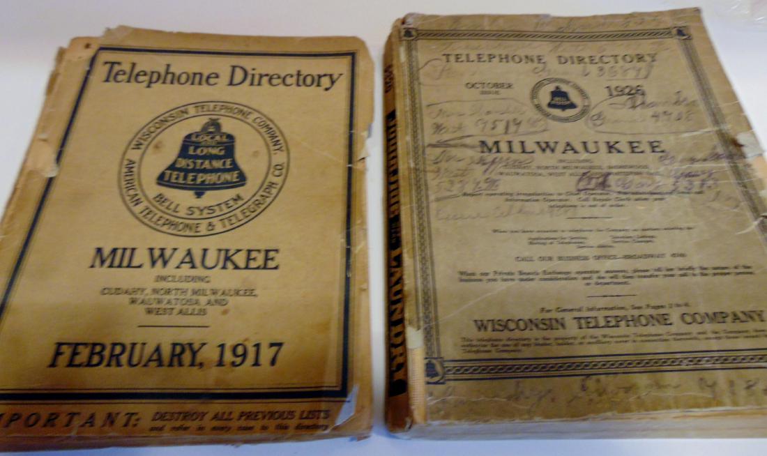 Vintage Telephone Directories Milwaukee Wisconsin