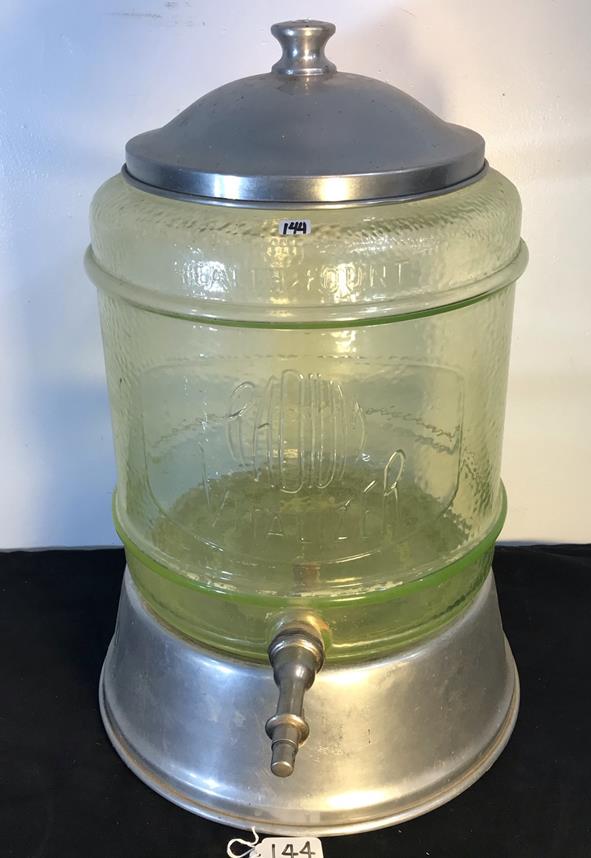 1920's Vaseline Glass Radium Vitalizer Health Drink