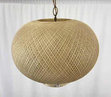 Vintage Mcm Spun Fiberglass Hanging Light Fixture