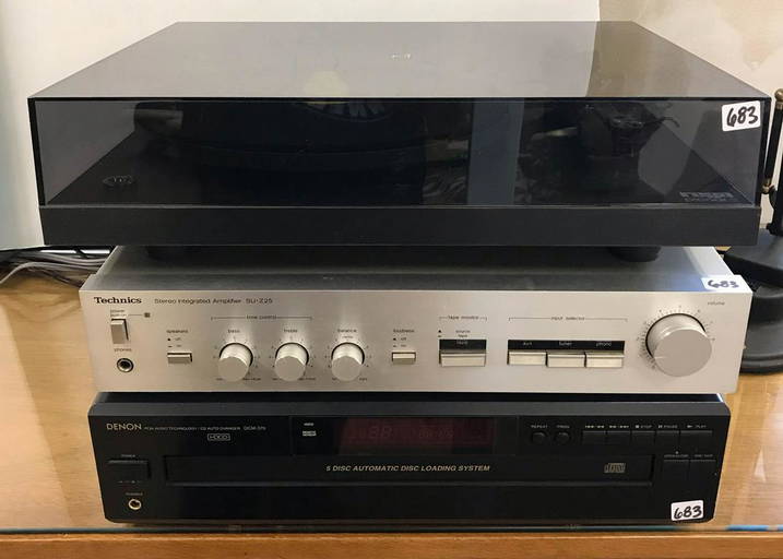 Group Of Electronics Turntables, Receiver, Disc Player