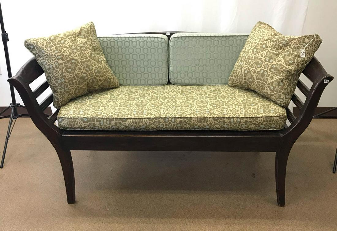 Antique Oriental Carved Wooden Loveseat, Restored