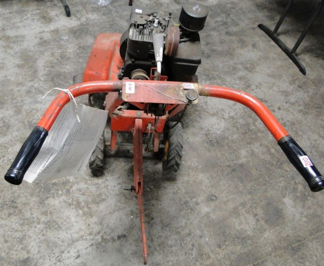 210: Gilson rotary tiller with 5 hp motor; not working : Lot 210