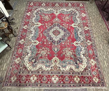 Large Room Sized Hand Tied Middle Eastern Rug Depicting