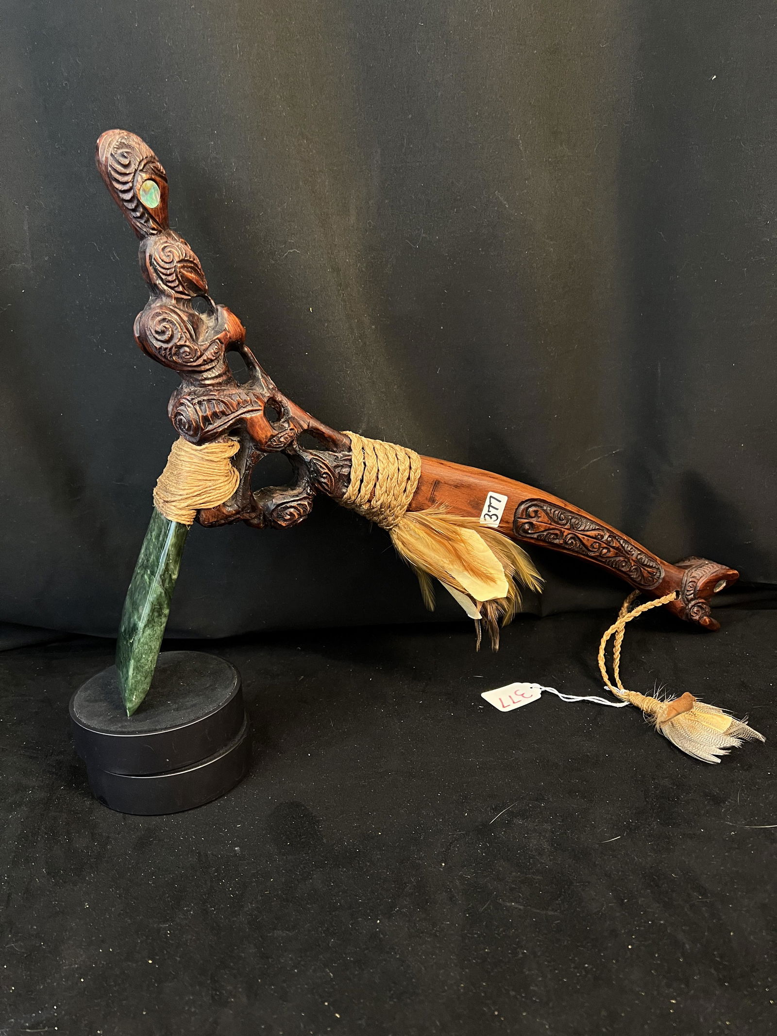 Maori Ceremonial Adze With Jade Head