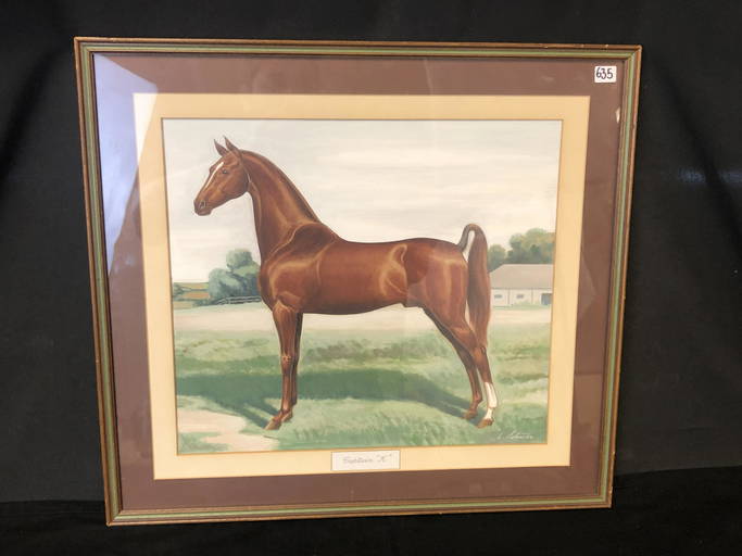 L. Schuster Horse Painting, Signed
